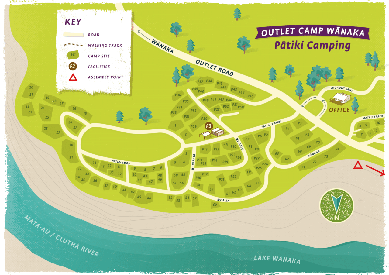 Map - Outlet Camp Wanaka