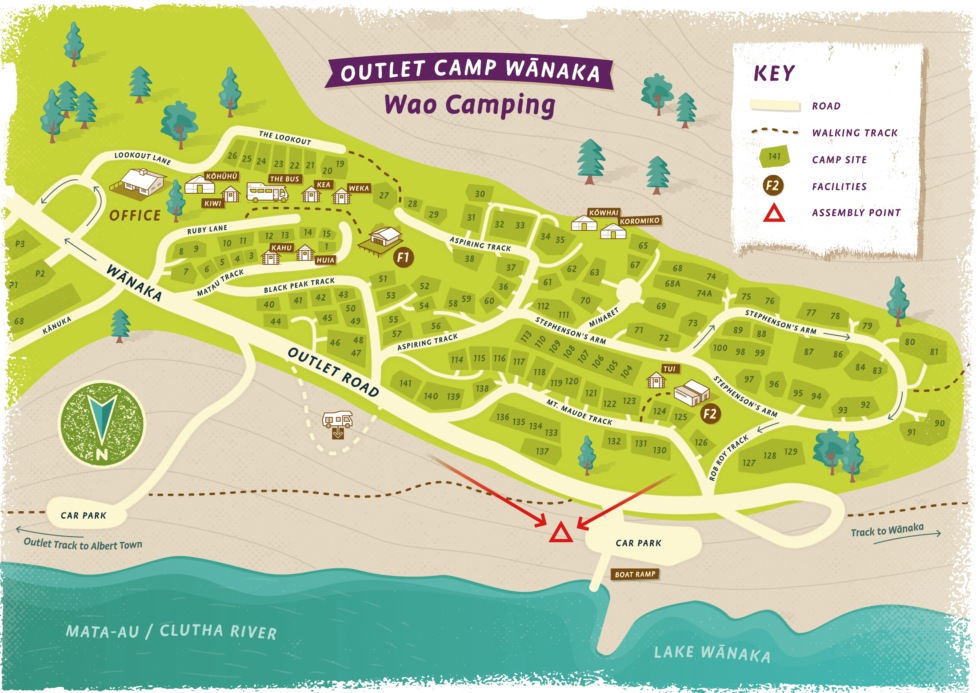 Map - Outlet Camp Wanaka